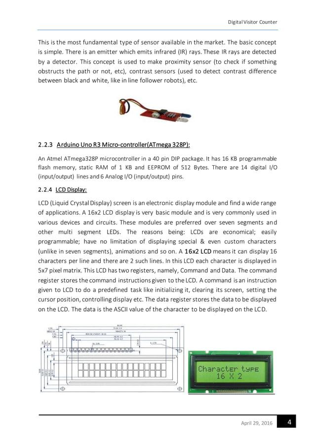 A Report on Bidirectional Visitor Counter using IR sensors and Arduino Uno R3 | DOCX | Computer ...