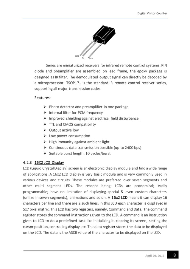 A Report on Bidirectional Visitor Counter using IR sensors and Arduino Uno R3 | DOCX | Computer ...