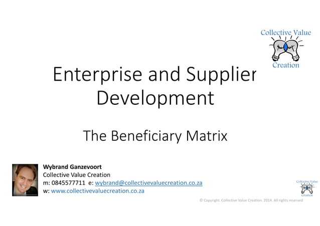 Enterprise and Supplier Development - The Beneficiary Matrix | PPT