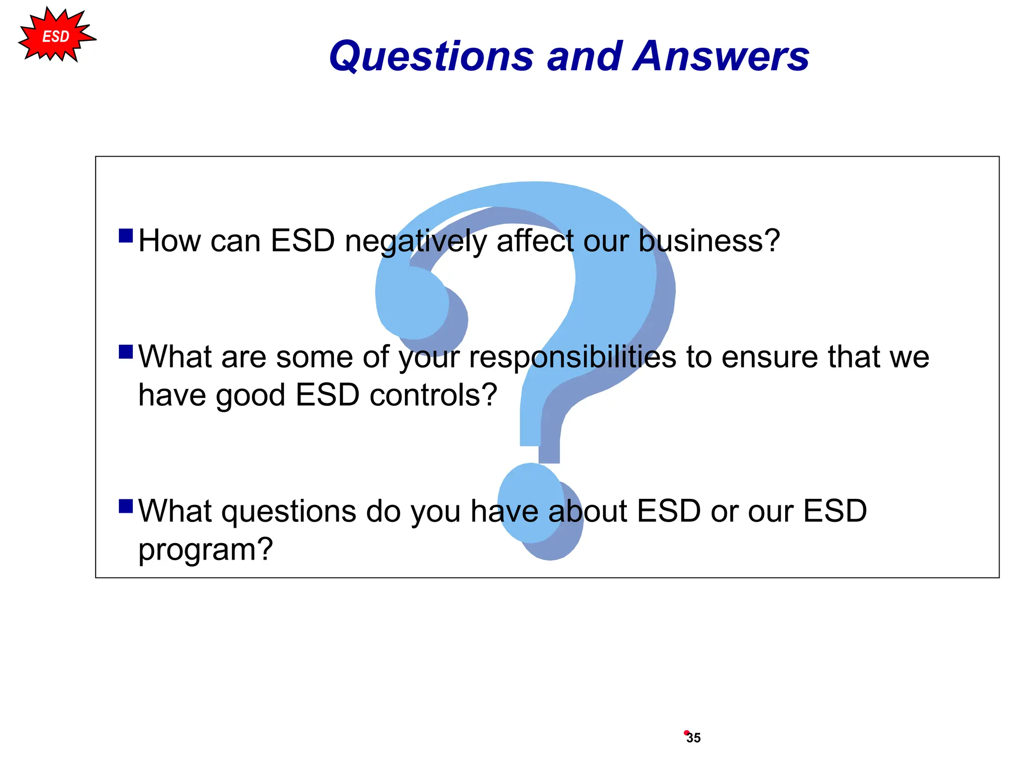 Electro static discharge (ESD) Safety & awareness training | PPT | Consumer Electronics ...
