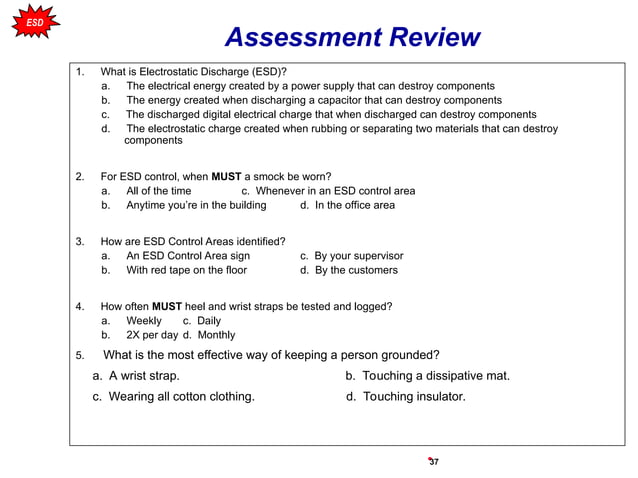 Electro static discharge (ESD) Safety & awareness training | PPT ...