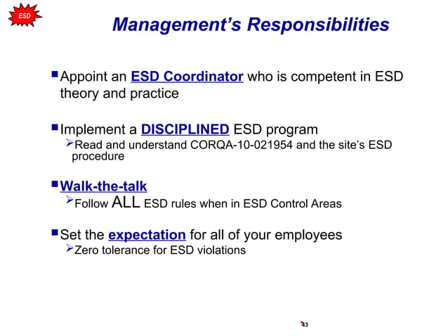 Electro static discharge (ESD) Safety & awareness training | PPT ...