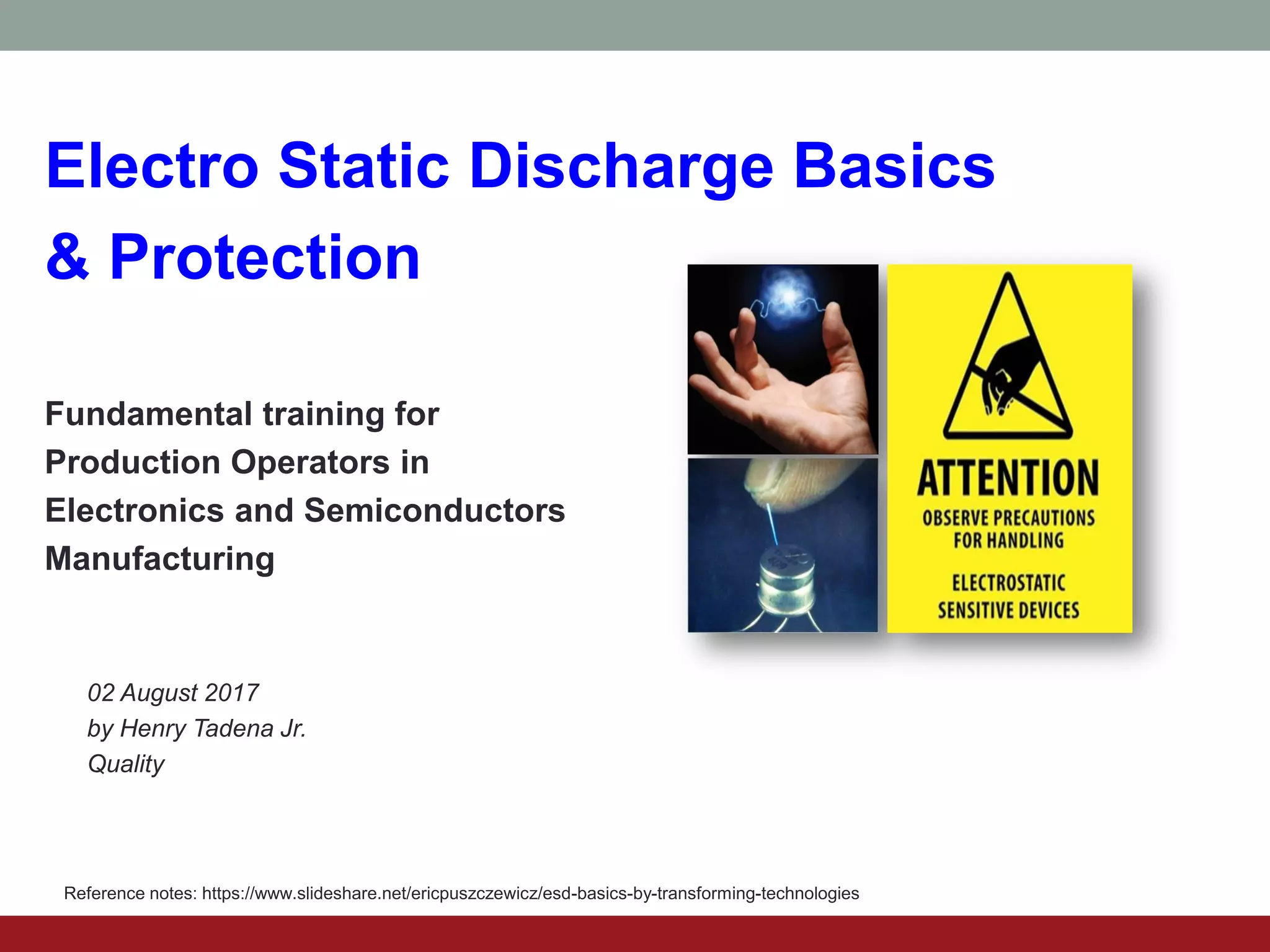 ESD Fundamental Training for Production Operators | PDF