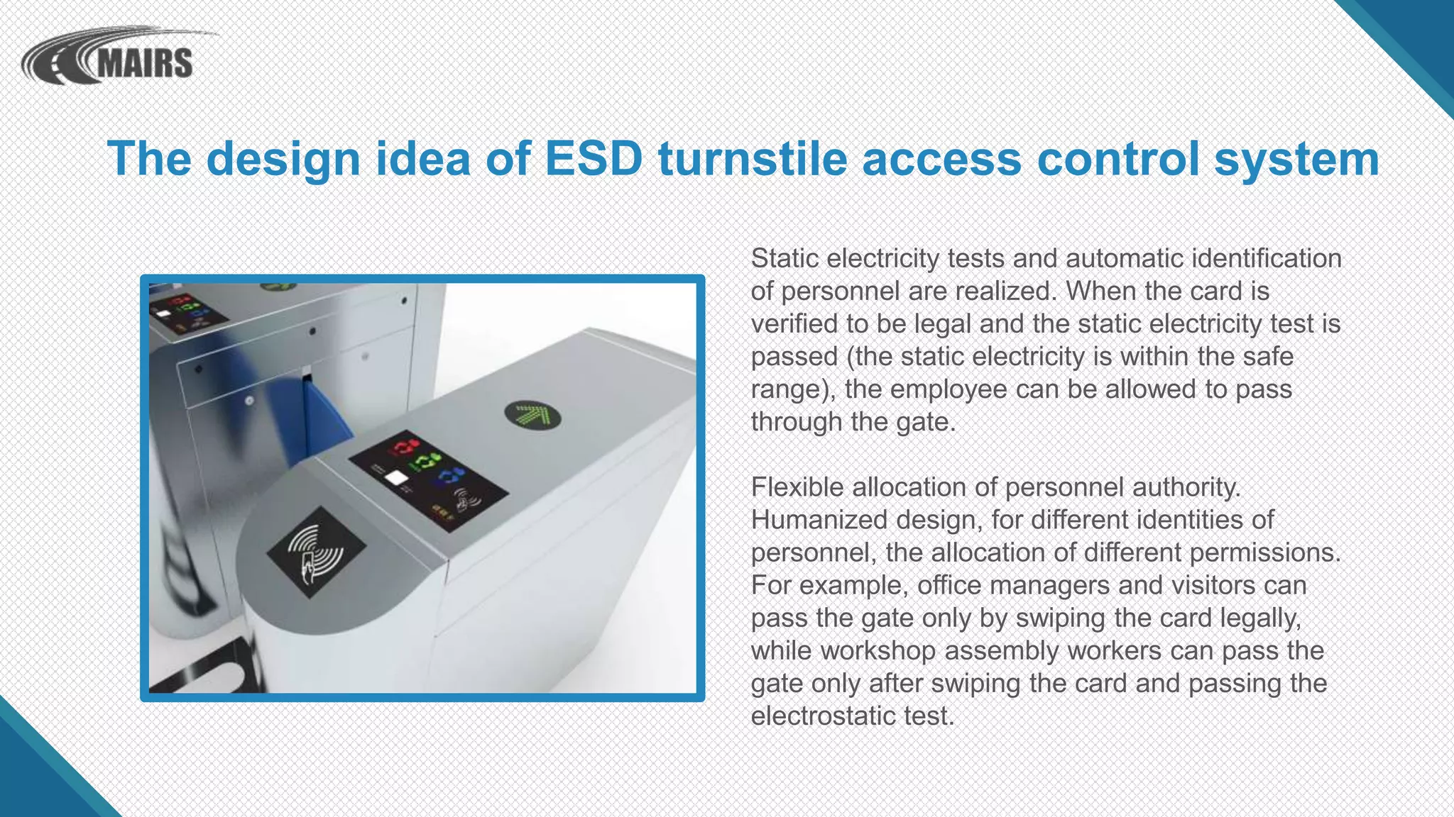 Esd turnstile gate system - Mairsturnstile.com