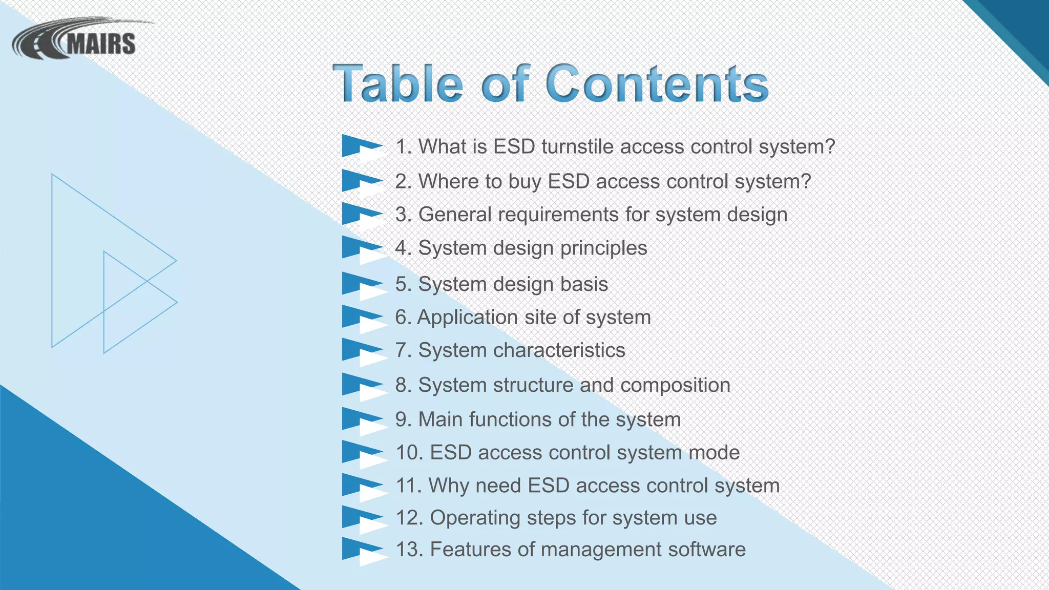 Esd access control system - Mairsturnstile.com