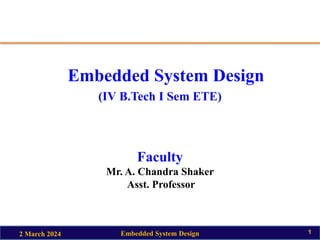 Embedded systems unit 3 gggggggggggggggg | PPT