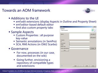 Eclipse Summit 2009 - Aspect Oriented Modeling | PDF