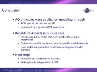 Eclipse Summit 2009 - Aspect Oriented Modeling | PDF