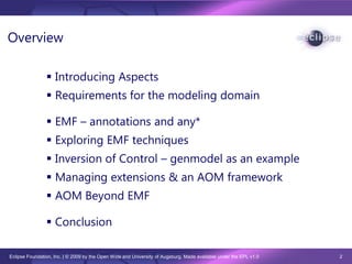 Eclipse Summit 2009 - Aspect Oriented Modeling | PDF
