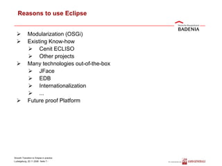 Smooth transition to Eclipse in practice | PPT