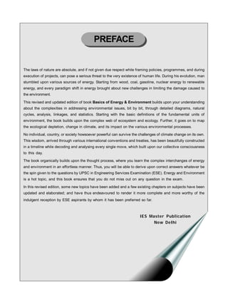 ESE 2020 - Basics of Energy and Environment | PDF