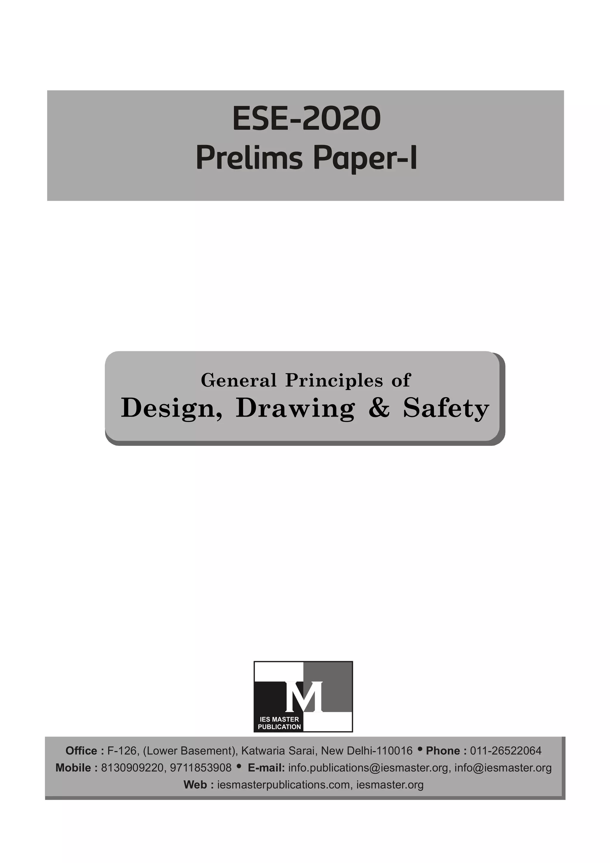ESE 2020 - General Principles of Design, Drawing and Safety | PDF