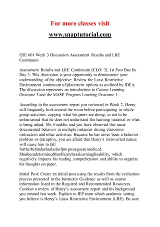 ESE 601 Effective Communication - snaptutorial.com