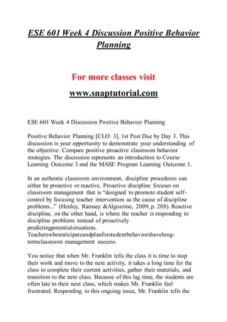 ESE 601 Effective Communication - snaptutorial.com