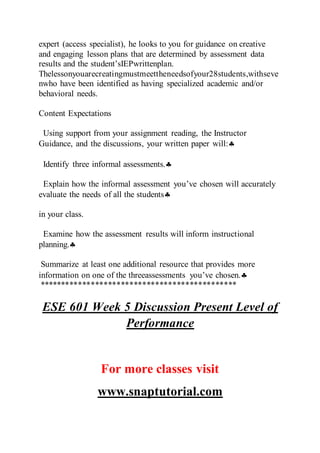 ESE 601 Effective Communication - snaptutorial.com