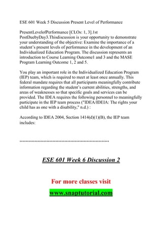 Ese 601 Education Organization-snaptutorial.com