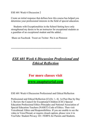 Ese 601 Education Organization-snaptutorial.com