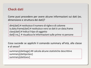 Statistica esplorativa - Esercitazione in R | PPT | Databases ...