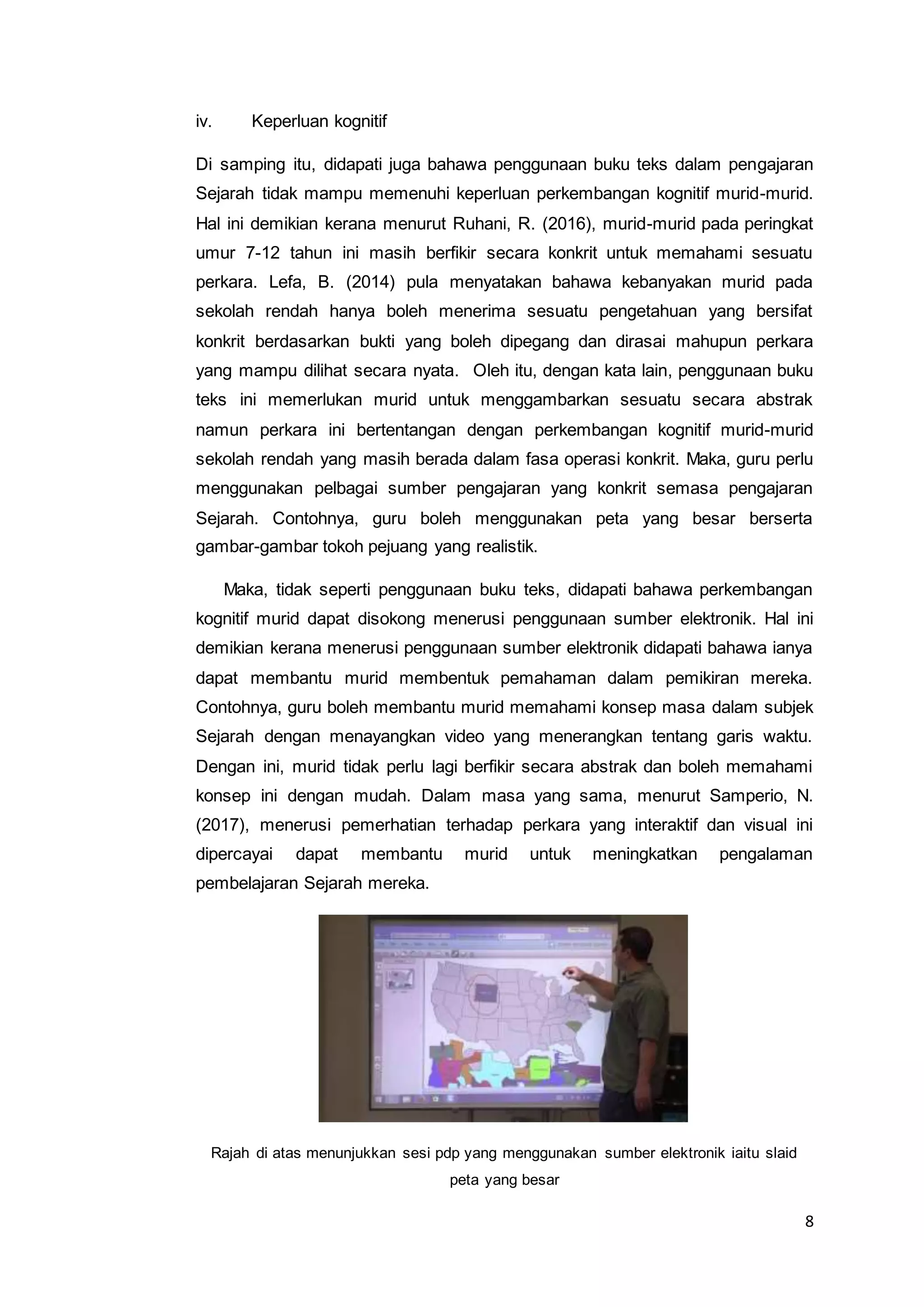 Perbezaan penggunaan sumber bertulis dan elektronik di dalam pdp | DOCX