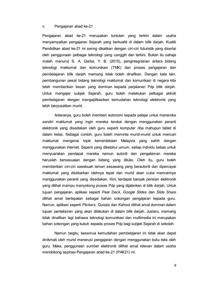 Perbezaan penggunaan sumber bertulis dan elektronik di dalam pdp | DOCX