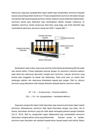 SCES3163 Esei Kegunaan Elektrolisis: Pengekstrakan Logam & Penganodan | PDF