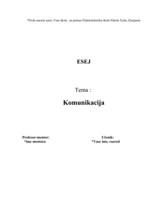 Esej o komunikaciji | DOC