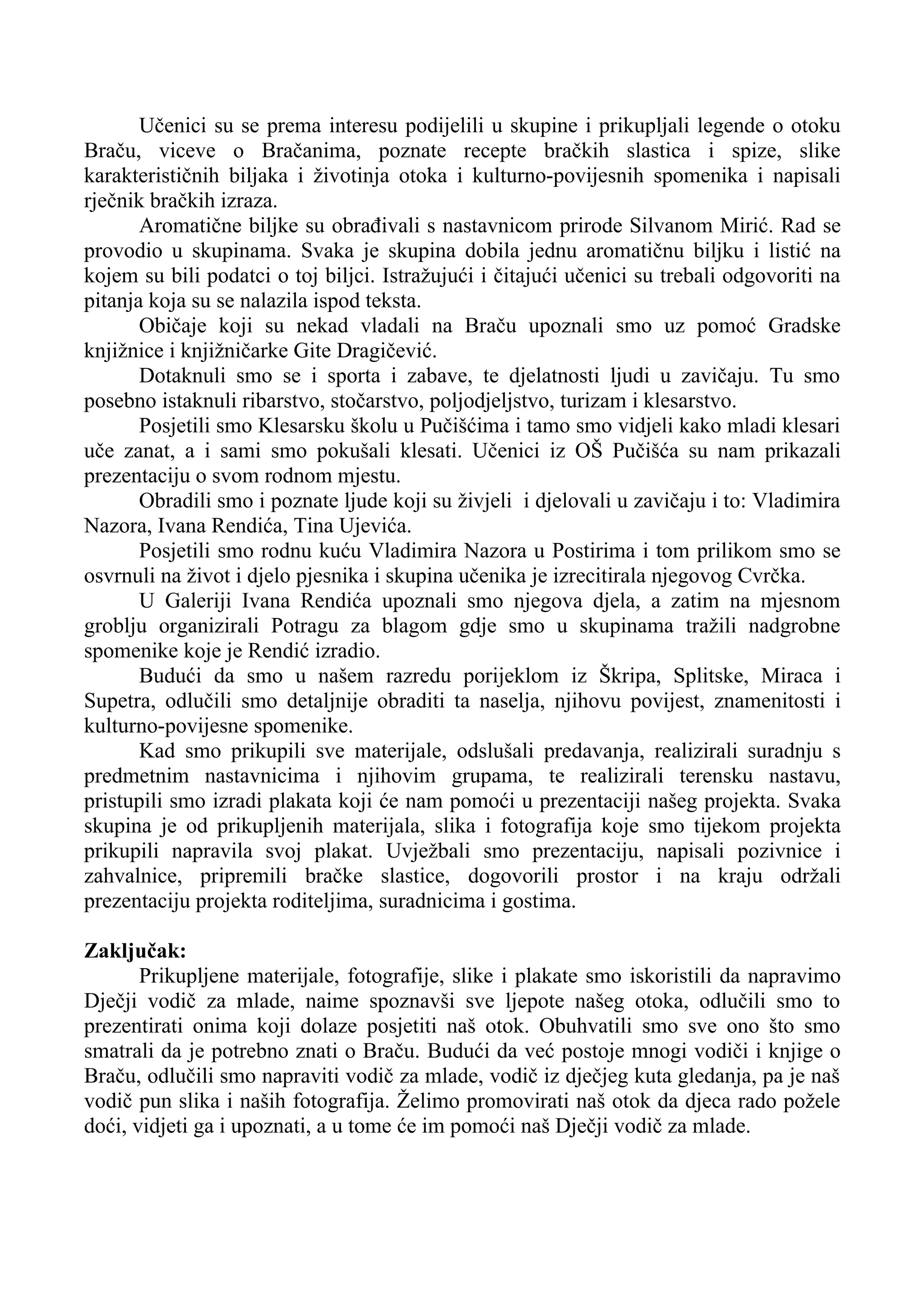 Esej Projekt Brac | DOC