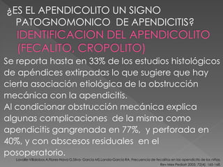Es el apendicolito un signo patognomonico de apendicitis | PDF ...