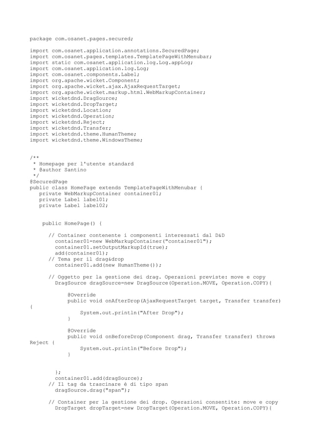 Esempio drag&drop [wicket dnd][sc]