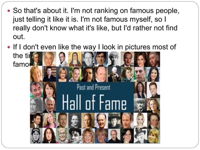 Fame and Famous People | PPTX | Celebrity Families | Pop Culture