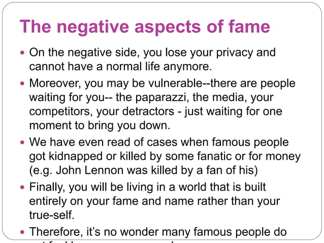 Fame and Famous People | PPTX | Celebrity Families | Pop Culture