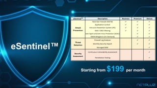 eSentinel™ – 360° Cybersecurity Platform Simplified | PPT