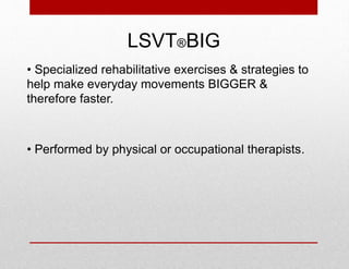 Exercise and Parkinson's Disease | PPTX