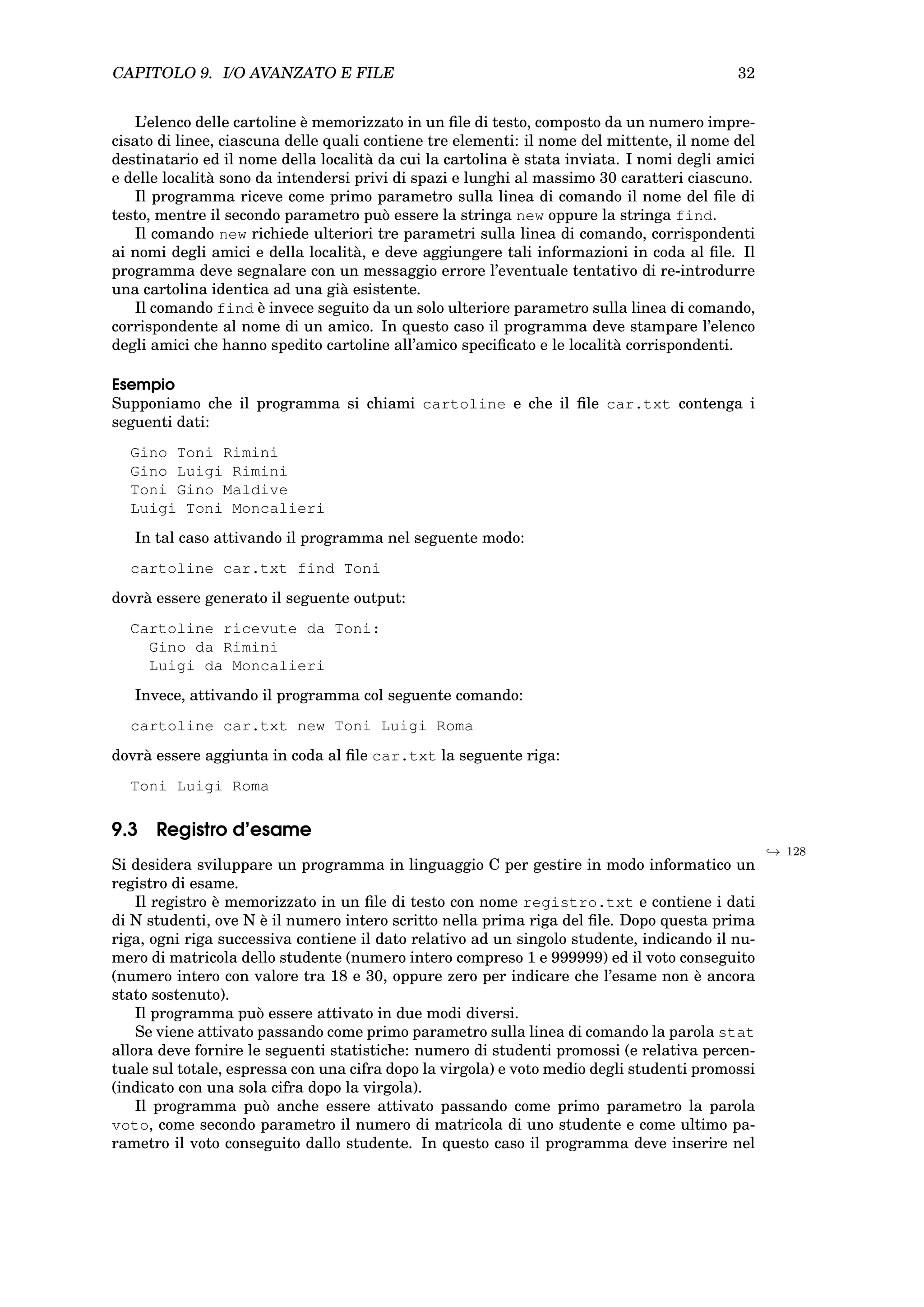 Esercizi di programmazione in C (v. 2.01) | PDF | Computing | Technology & Computing