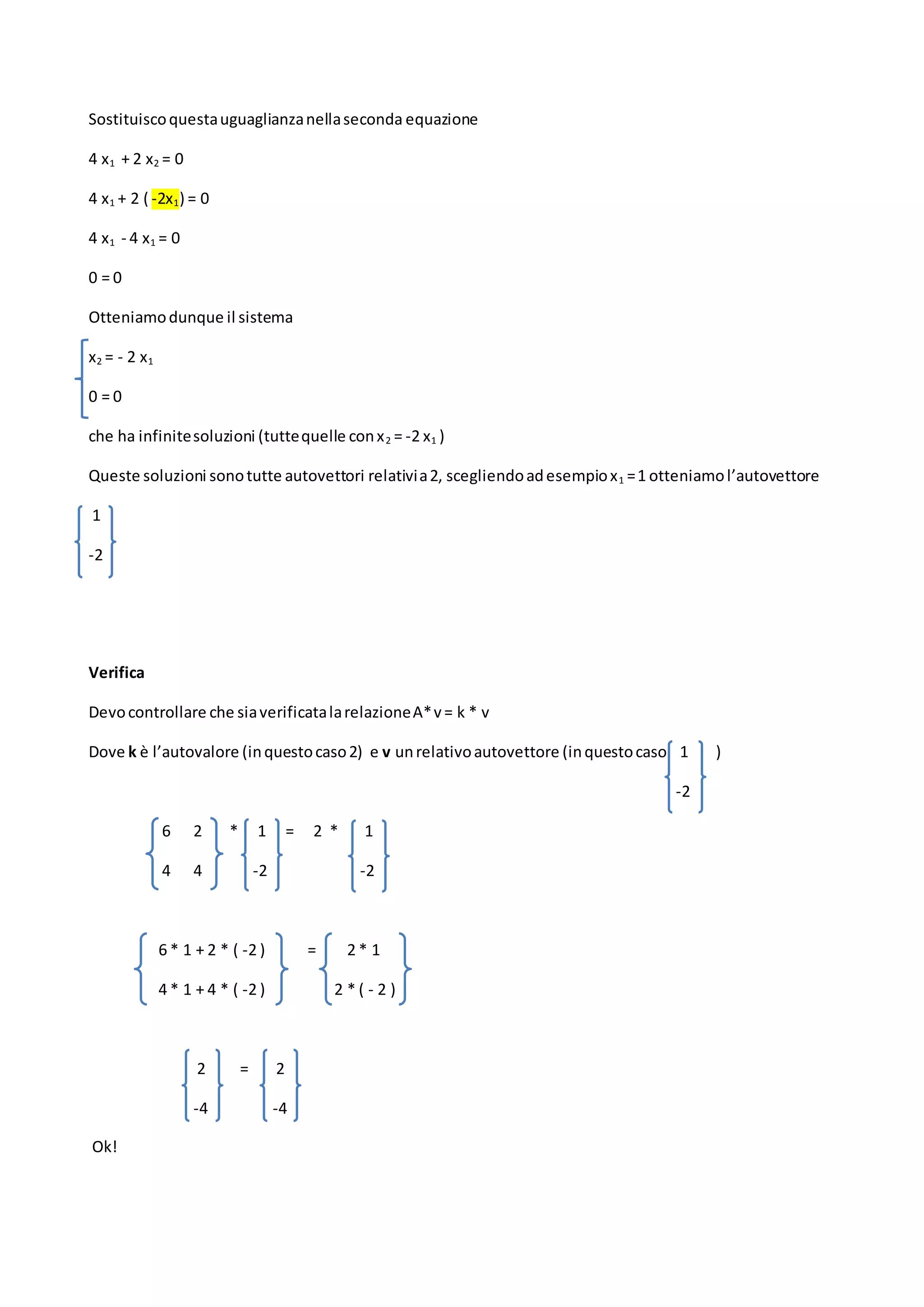 Esercizi di Algebra lineare su autovalori e autovettori | PDF