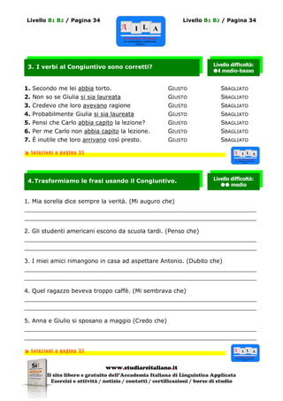 Esercizi b1 b2 PLIDA | PDF