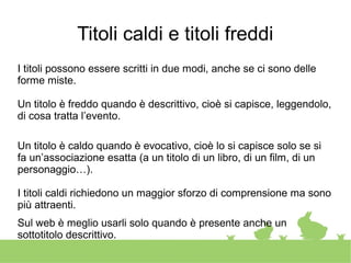 Esercizi di scrittura giornalistica | PPT