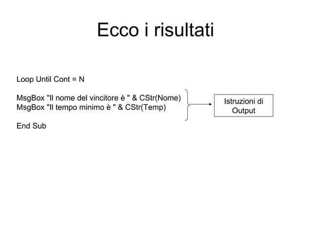 Esercizio Visual Basic | PPT