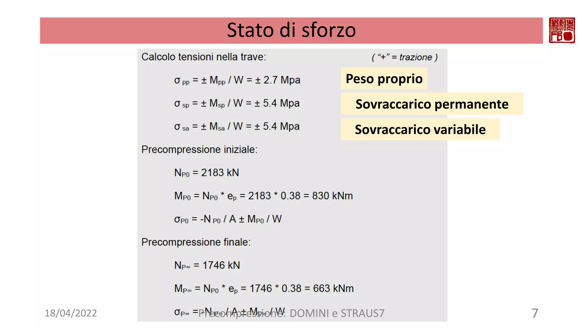 Calcolo della precompressione: DOMINI e STRAUS7 | PDF