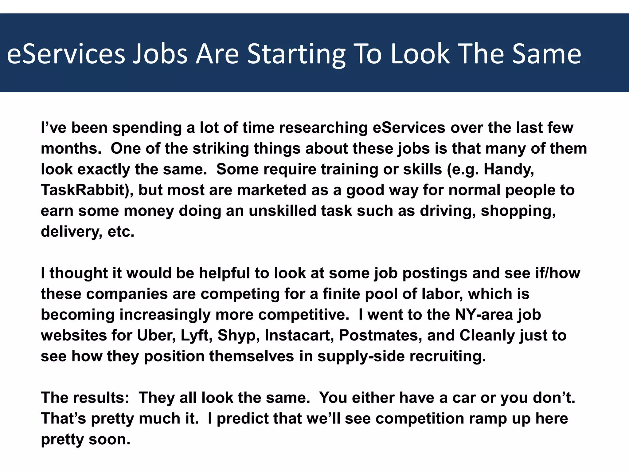 eServices Job Posting Examples | PPTX