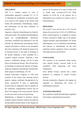 Extra skeletal Ewing’s Sarcoma | PDF