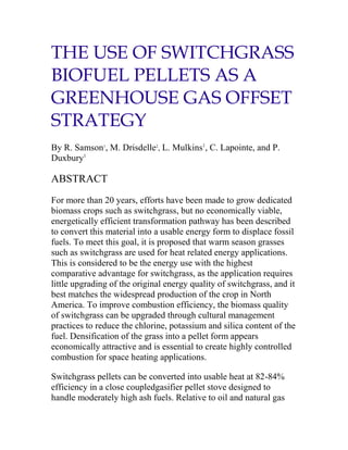 Ese Switchgrass Biofuel Pellets | DOCX
