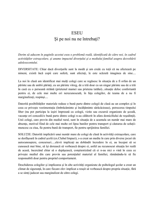 Eseu diversitate | PDF