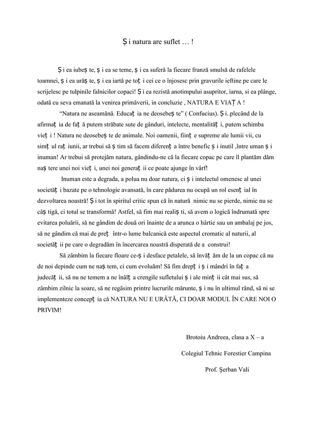 Eseu si natura are suflet... | DOCX
