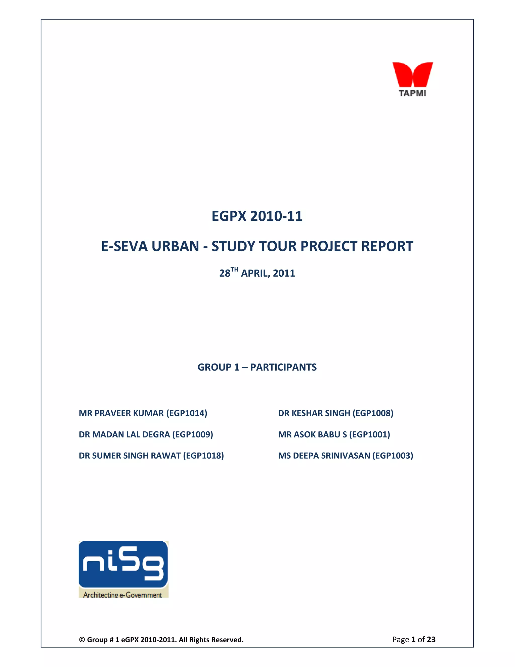 E seva urban- project report | PDF