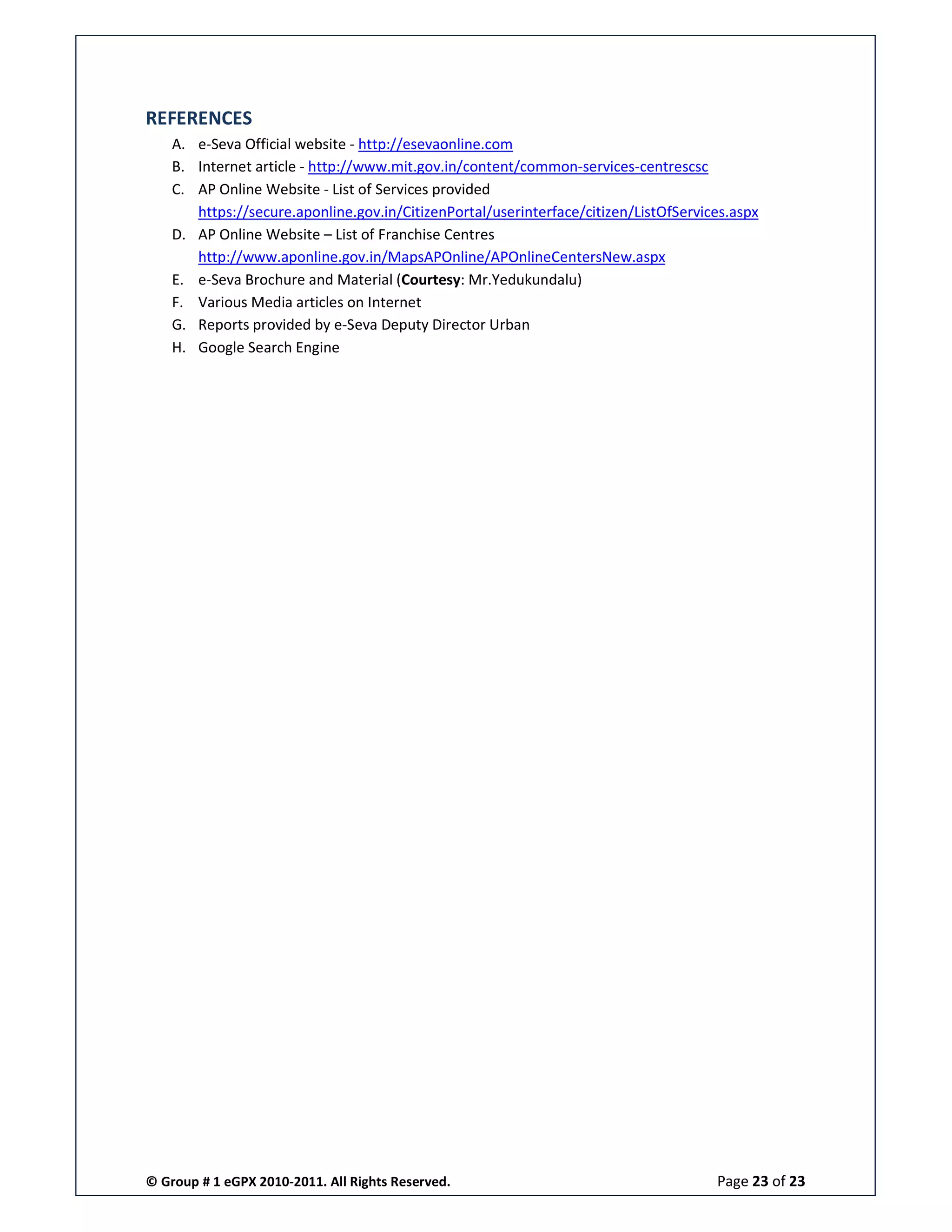 E seva urban- project report | PDF