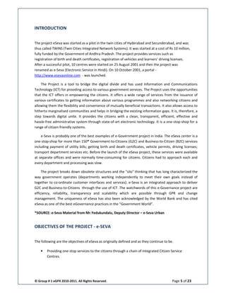 E seva urban- project report | PDF