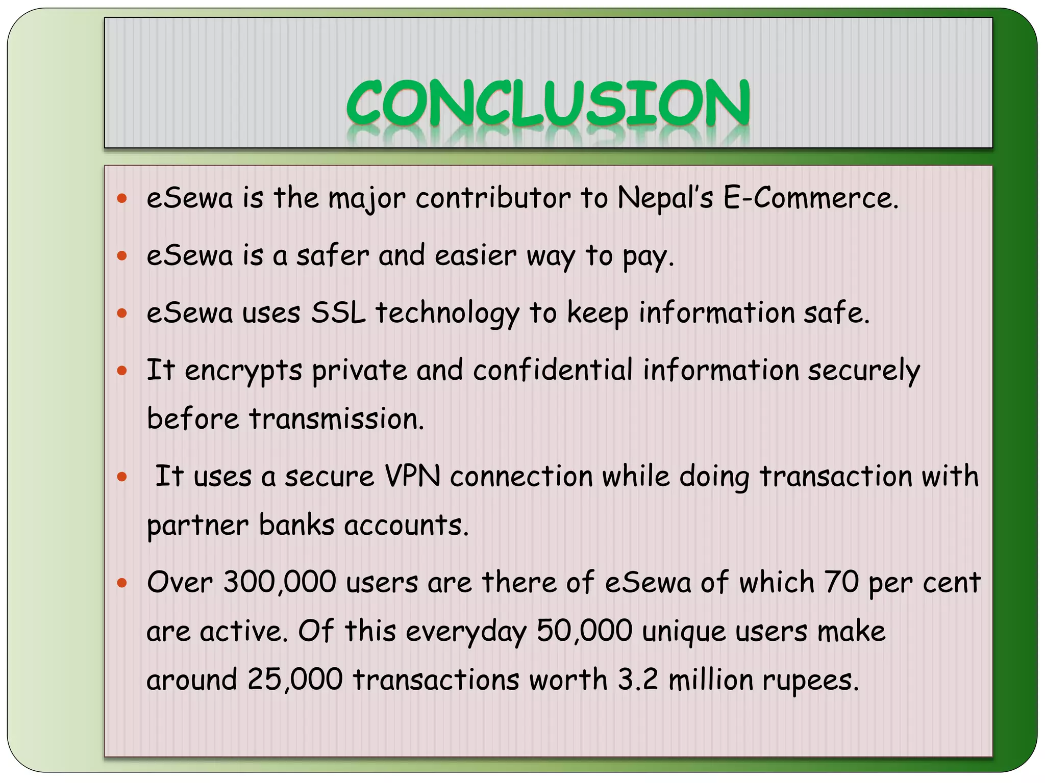 E-sewa (a largest e-commerce website in Nepal) | PPTX