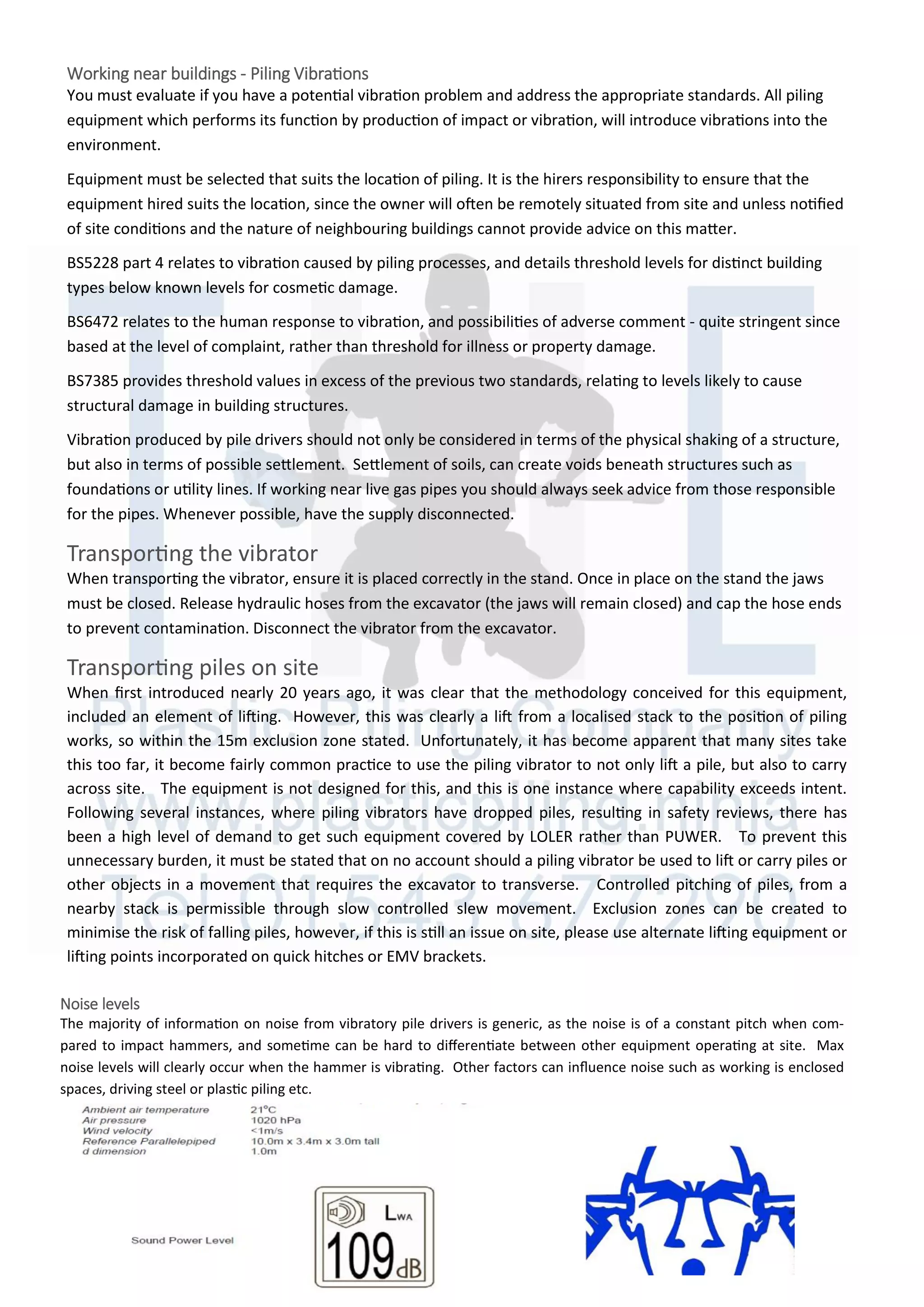 ESF1 Piling Vibrator - Operating instructions | PDF