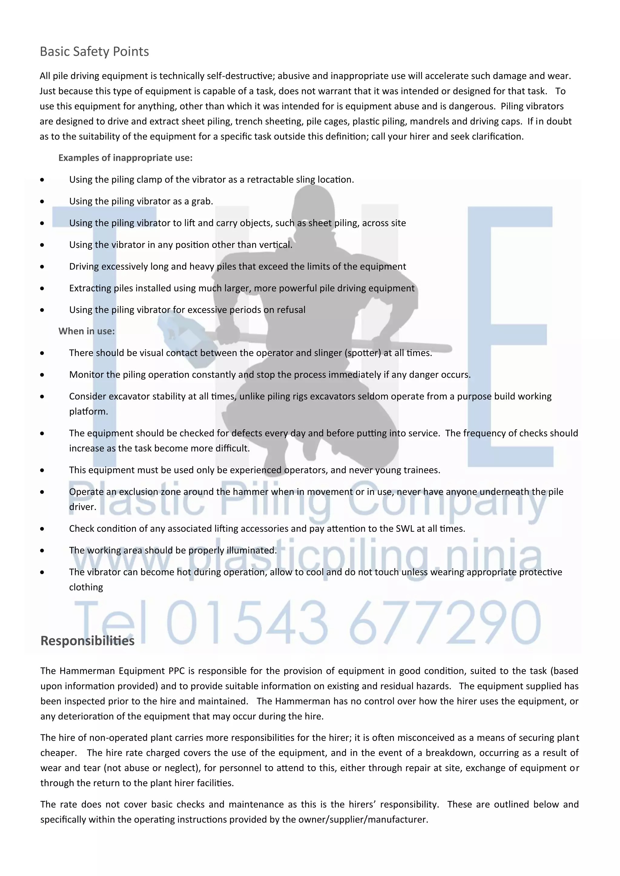 ESF1 Piling Vibrator - Operating instructions | PDF